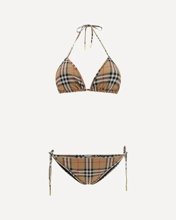 Burberry Archivio Check Triangle Bikini - Brown