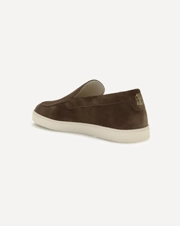 Brunello Cucinelli Suede Slip-on Loafers - Brown
