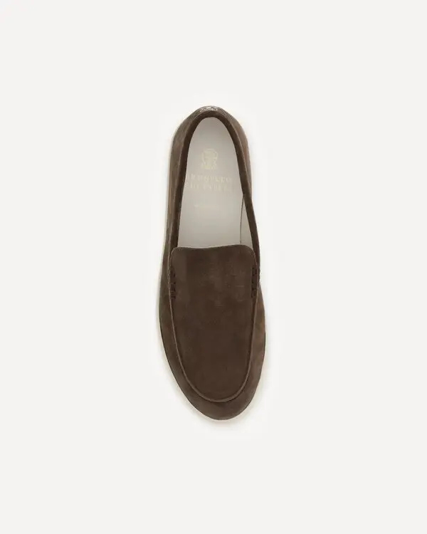 Brunello Cucinelli Suede Slip-on Loafers - Brown
