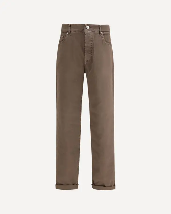 Brunello Cucinelli Jeans With Turn-up Hem - Brown