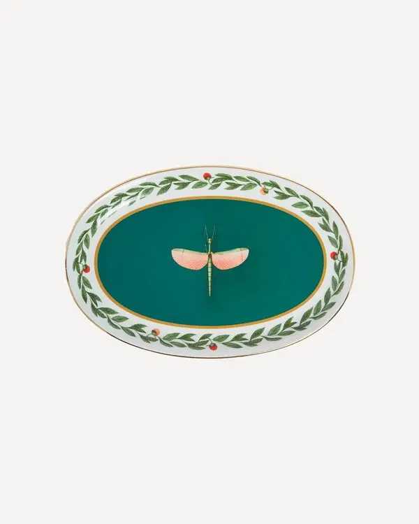 La DoubleJ Oval Serving Platter With Hand-painted Decoration