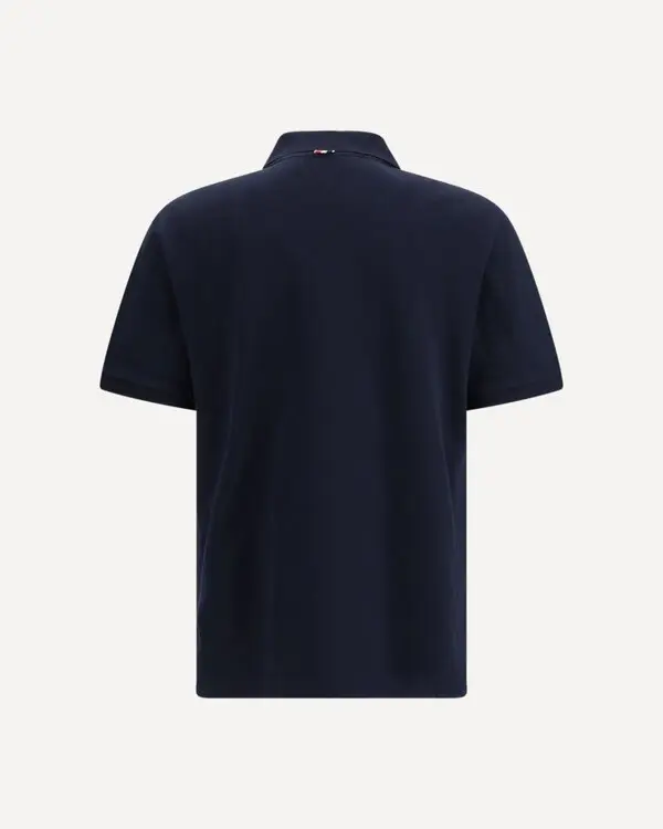 Thom Browne Polo Whit Iconic Bands - Blue