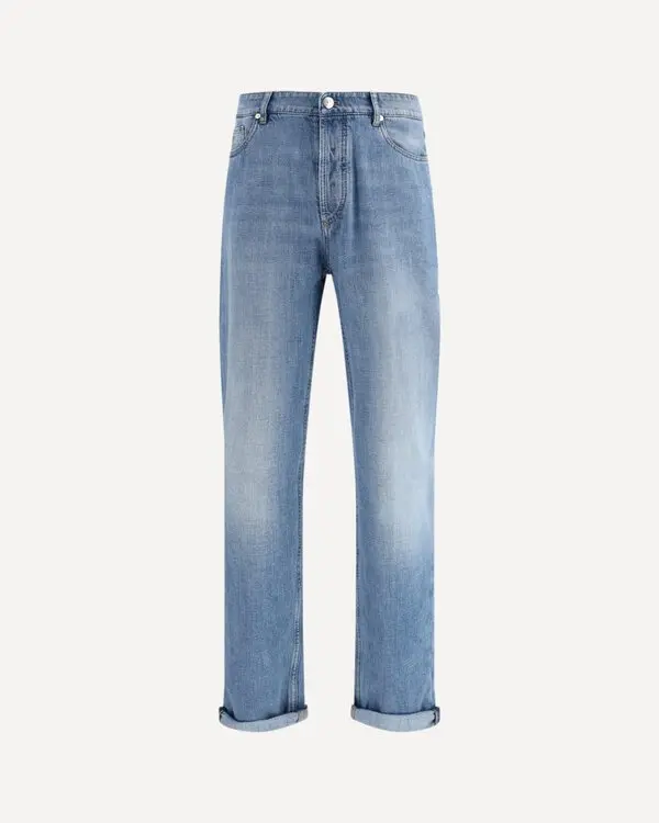 Brunello Cucinelli Cuffed Straight Leg Jeans