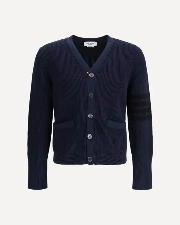 Thom Browne V-neck Cardigan With Signature Stripes