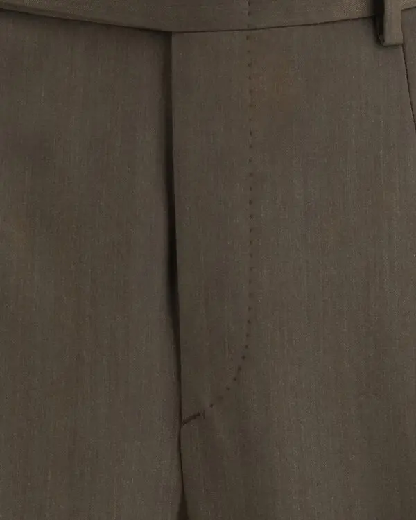 Brioni Capri Wide-leg Wool Blend Pants With Double Pleats - Khaki