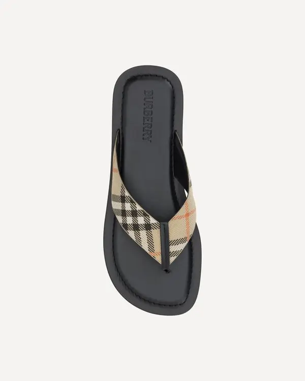 Burberry Pavilion Check Thong Sandals
