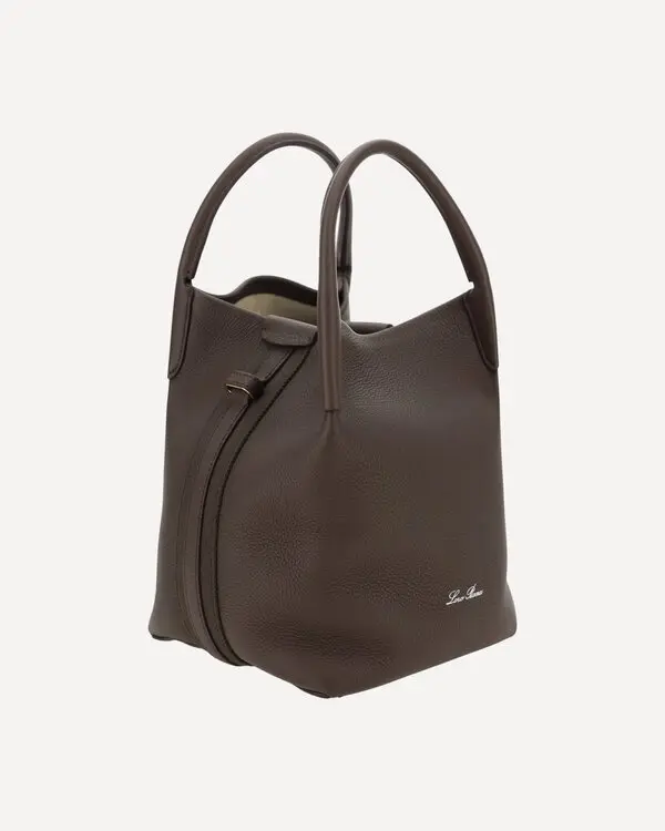 Loro Piana Small Bale Bucket Bag In Grained Leather