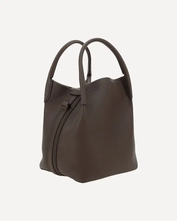 Loro Piana Small Bale Bucket Bag In Grained Leather