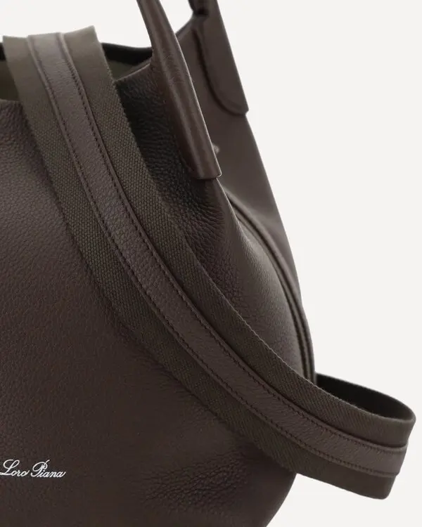 Loro Piana Small Bale Bucket Bag In Grained Leather