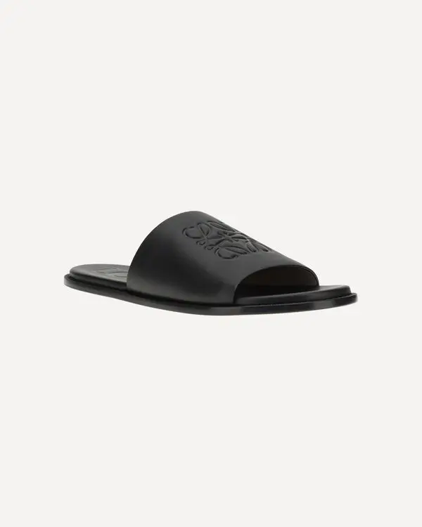 Loewe Slide Anagram Flex Sandals In Calfskin
