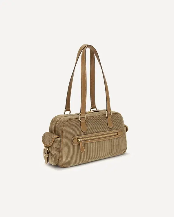 Miu Miu Corduroy Shoulder Bag - Beige