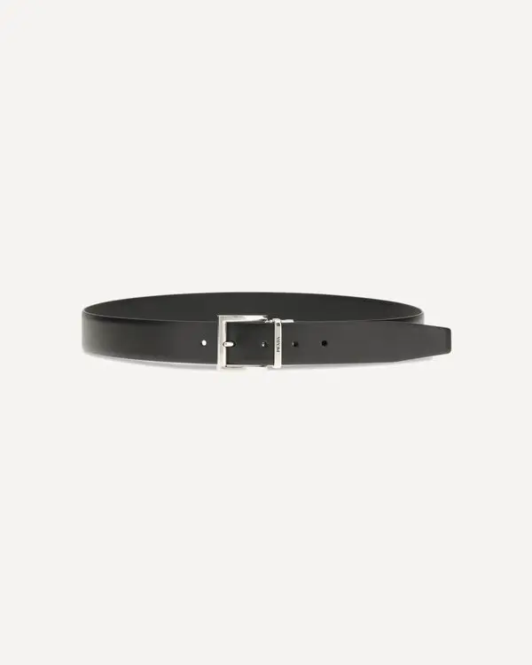 Prada Leather Belt With Silver Buckle