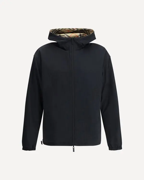 Burberry Reversible Checked And Plain Waterproof Jacket - Multicolour