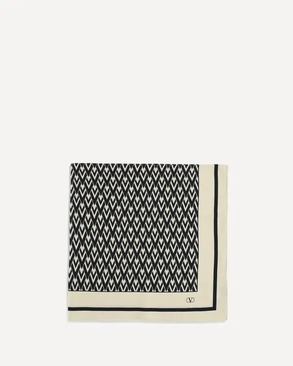 Valentino Garavani Silk Foulard With All-over Monogram Print - Multicolour