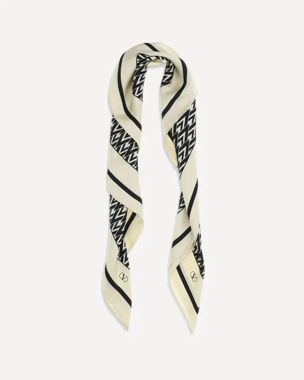 Valentino Garavani Silk Foulard With All-over Monogram Print