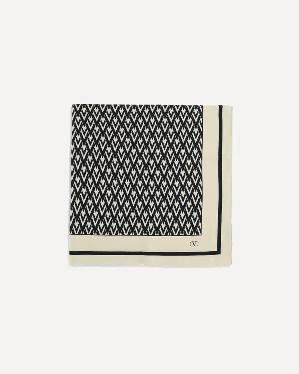 Valentino Garavani Silk Foulard With All-over Monogram Print