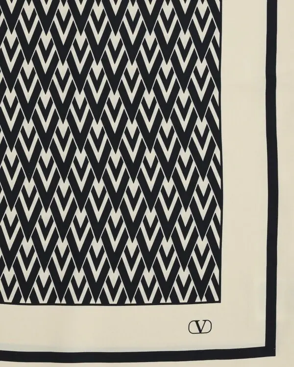Valentino Garavani Silk Foulard With All-over Monogram Print