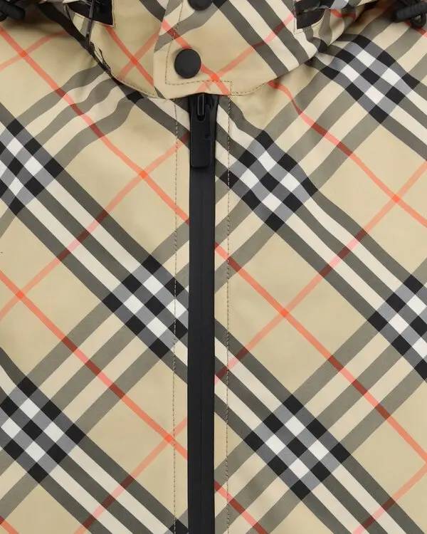 Burberry Check Print Hooded Jacket - Multicolour