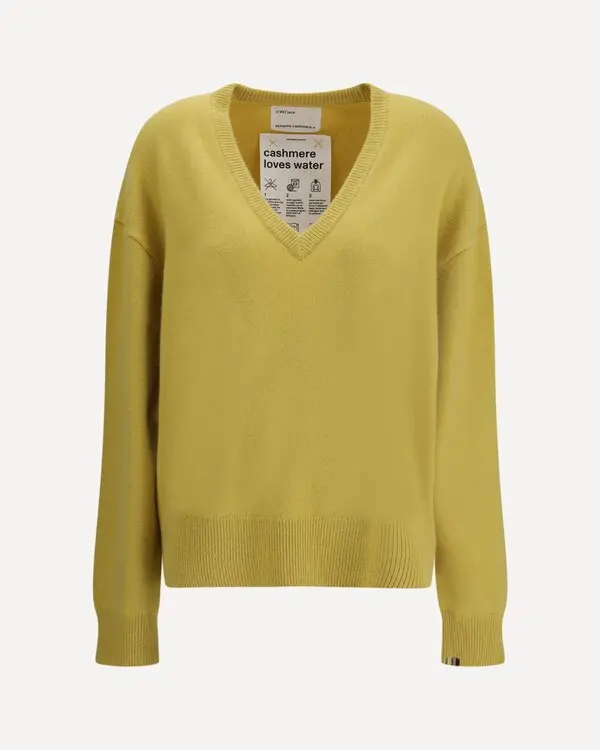 Extreme Cashmere N°457 Jack V-neck Cashmere Sweater - Yellow