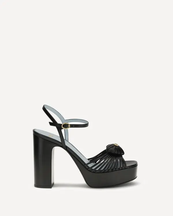 Valentino Garavani Royal Platform Sandals With Heart Detail - Black