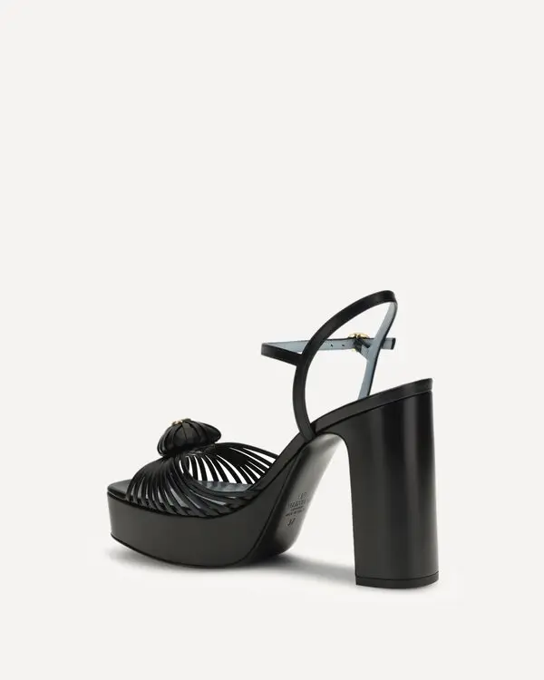 Valentino Garavani Royal Platform Sandals With Heart Detail - Black