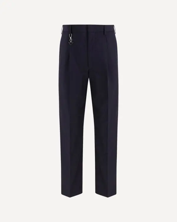 Prada Tailored Cotton Poplin Pants - Blue