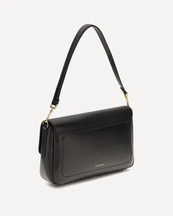 COCCINELLE C-me Lock Medium Shoulder Bag In Grained Leather