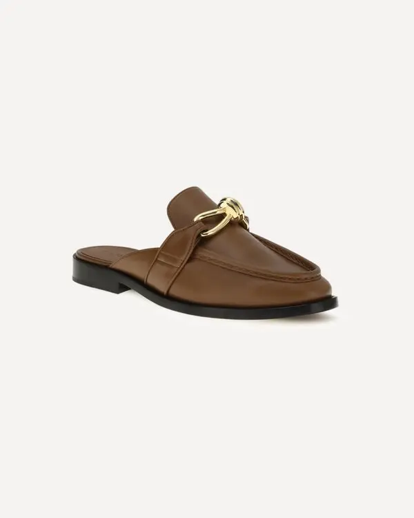 Bottega Veneta Astaire Leather Loafers With Knot Detail - Brown