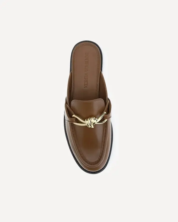 Bottega Veneta Astaire Leather Loafers With Knot Detail - Brown