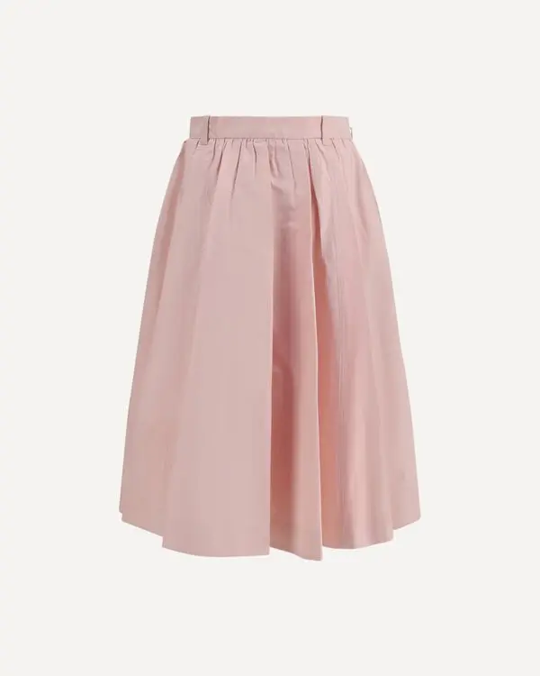 Prada Long Pleated Silk Skirt