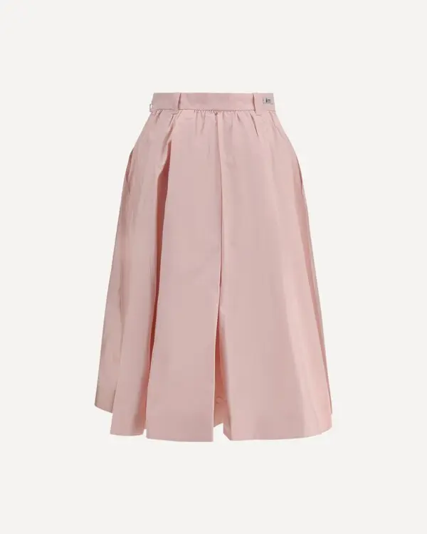 Prada Long Pleated Silk Skirt