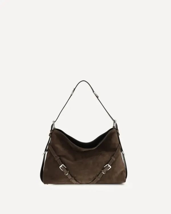 Givenchy Medium Voyou Shoulder Bag In Glossy Leather - Black