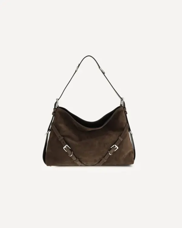 Givenchy Medium Voyou Shoulder Bag In Glossy Leather - Black
