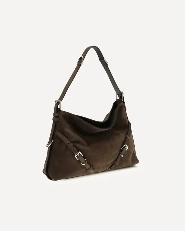 Givenchy Medium Voyou Shoulder Bag In Glossy Leather - Black