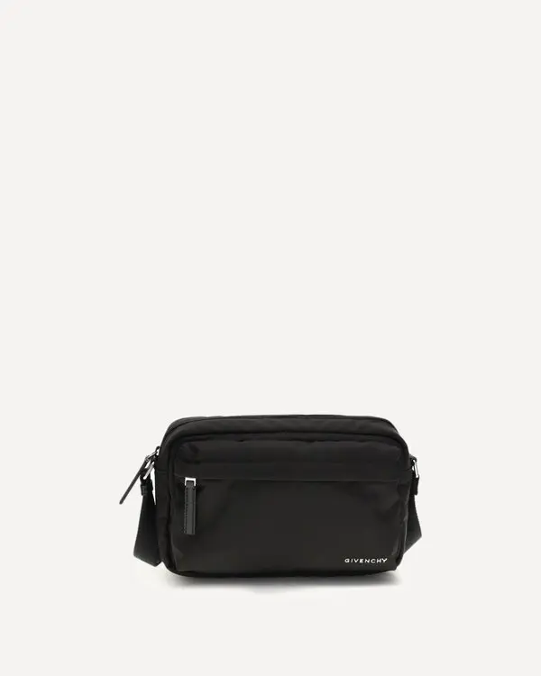 Givenchy Essential U Bag In Nylon With Silver Tone Signature - Black