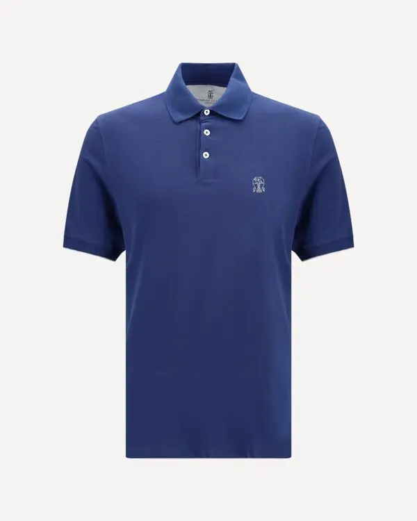 Brunello Cucinelli Cotton Polo - Blue