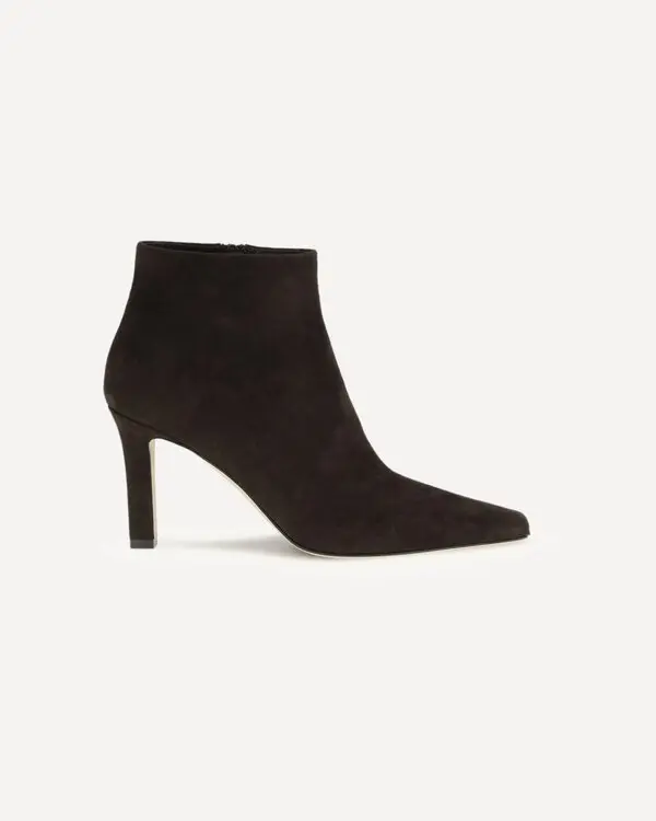 THE ROW Squared Toe Nappa Leather Ankle Boots
