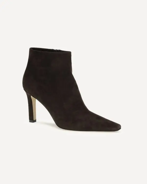 THE ROW Squared Toe Nappa Leather Ankle Boots
