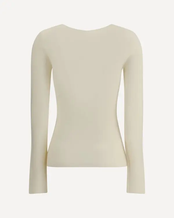 TOTEME Compact Sweater In Stretch Wool Blend - Cream