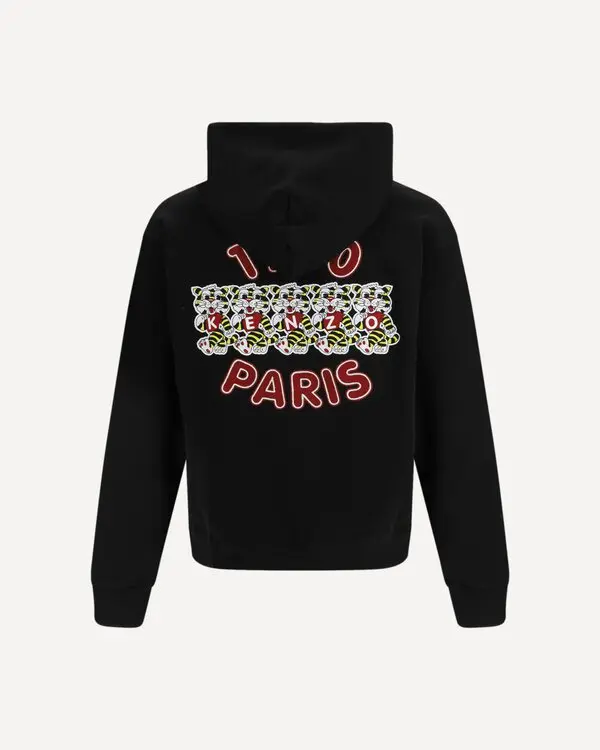 Kenzo Cotton Hoodie With Wild Tiger Embroidery