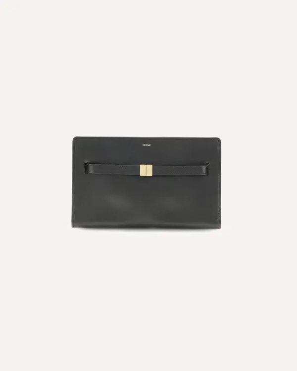 TOTEME Belted Leather Crossbody Bag - Black