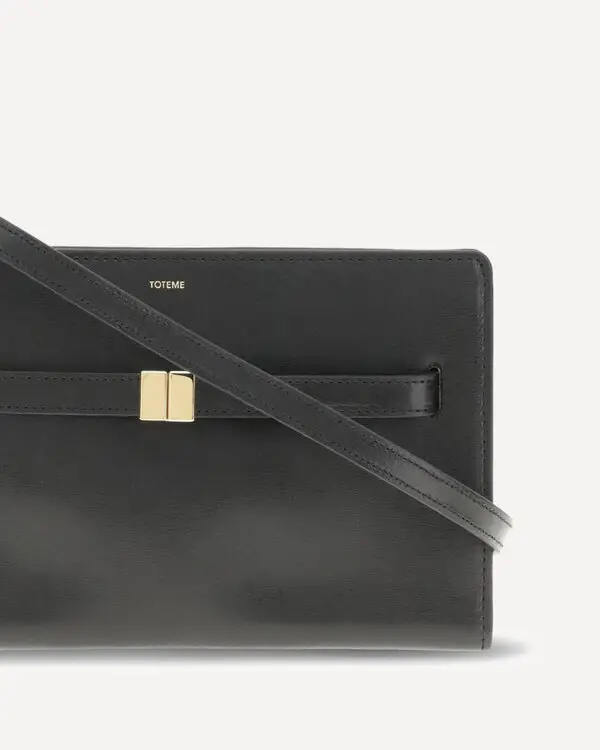 TOTEME Belted Leather Crossbody Bag - Black