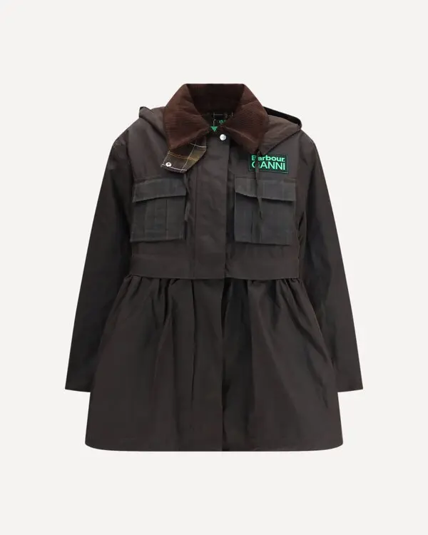 Barbour X Ganni Waxed Peplum Jacket