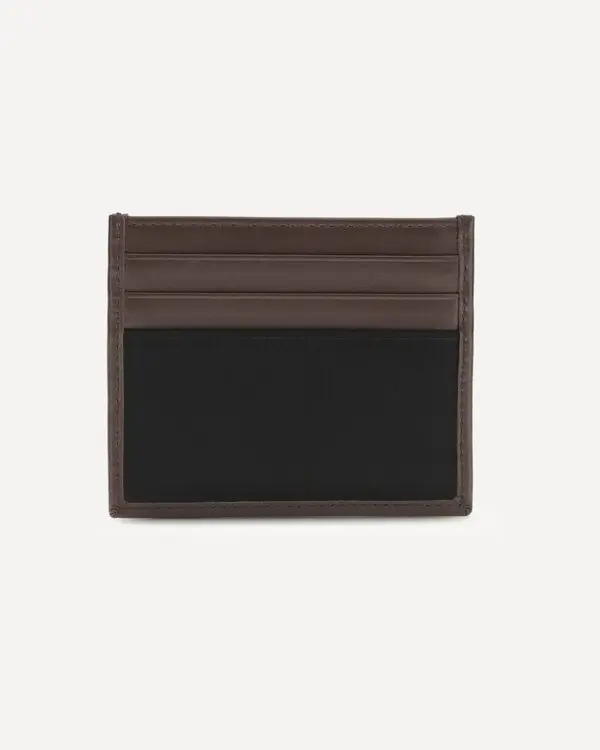 Prada Leather And Fabric Card Holder