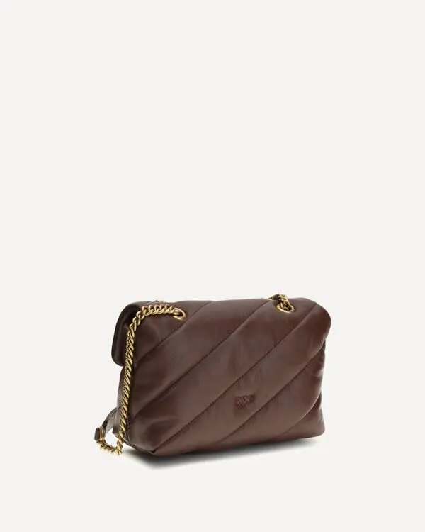 Pinko Love Mini Puff Leather Shoulder Bag - Brown