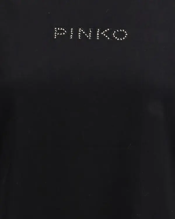 Pinko Rhinestone Embellished Cotton T-shirt