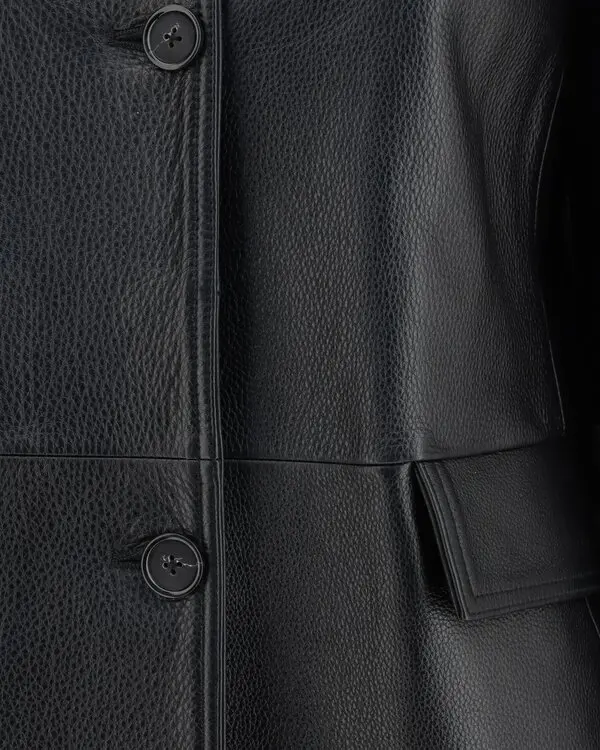TOTEME Grained Leather Button-front Jacket