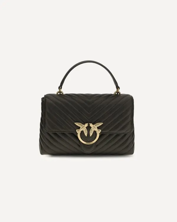 Pinko Love Lady Quilted Leather Handbag - Green