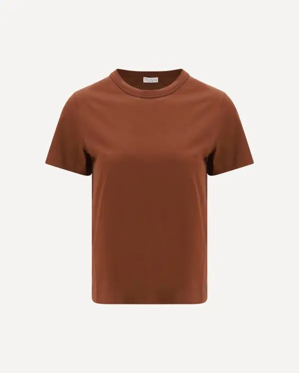 Brunello Cucinelli Cotton T-shirt With Jewel Detail