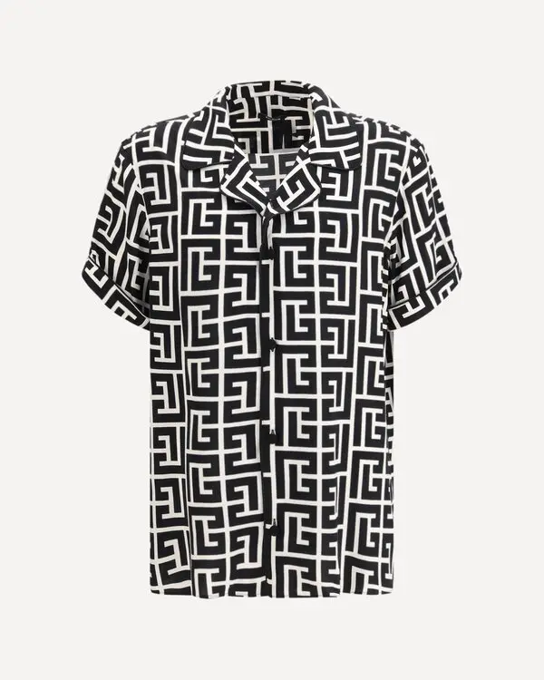 Balmain Monogram-print Pajama Shirt - Multicolour